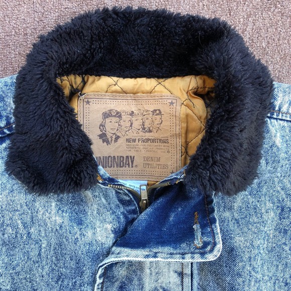 UNIONBAY | Jackets & Coats | Vintage Union Bay Acid Wash Denim Bomber ...